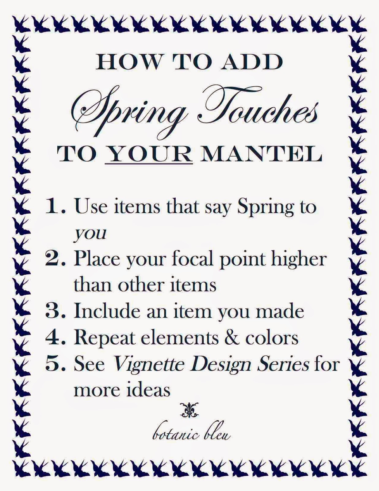 Botanic Bleu: How to Add Touches of Spring to a Mantel