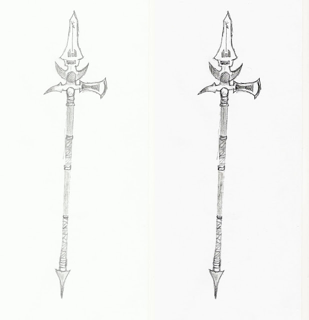 Applied Drawing and Visualisation: Weapon Concept Halberd
