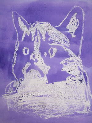 Coloring Outside the Lines: 8th grade wax resist watercolor portraits