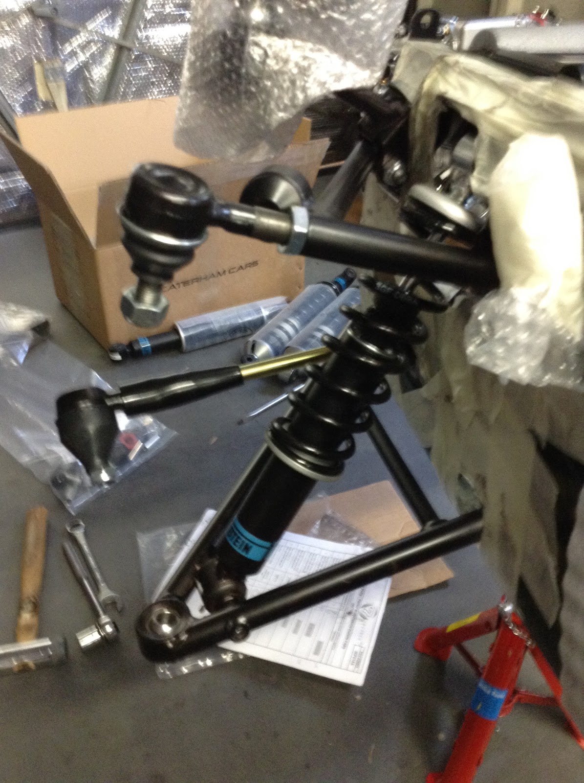 Caterham Seven 160 Build Diary: Day 3: front suspension continued ...