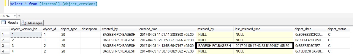 Microsoft Business Intelligence: Object versions Table in SSISDB