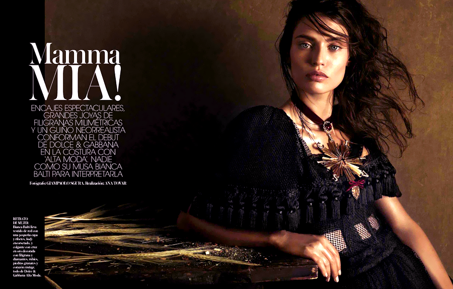 ♥♥♥ Bianca Balti in Dolce & Gabbana for Vogue Spain October 2012 by ...