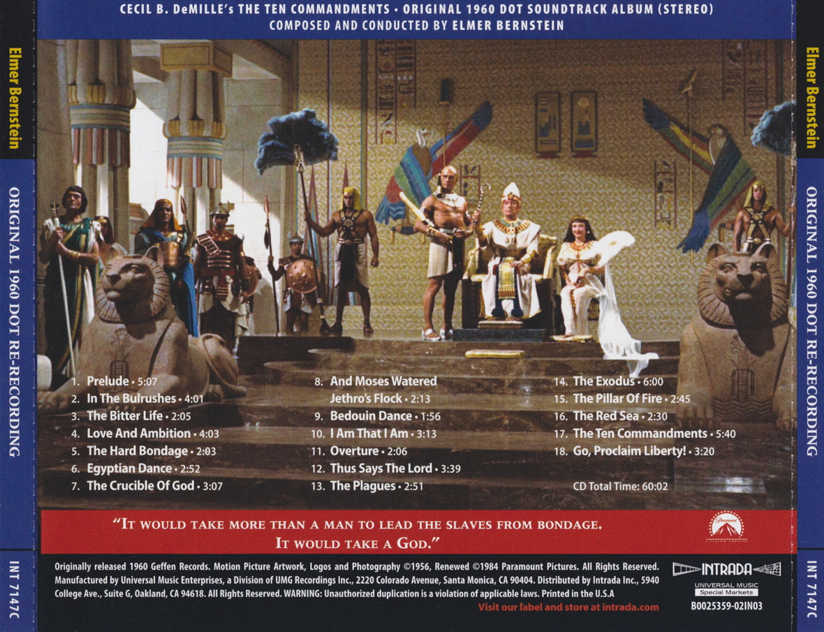 Music Of My Soul: Elmer Bernstein-1956-The Ten Commandments(Plus 1957 ...
