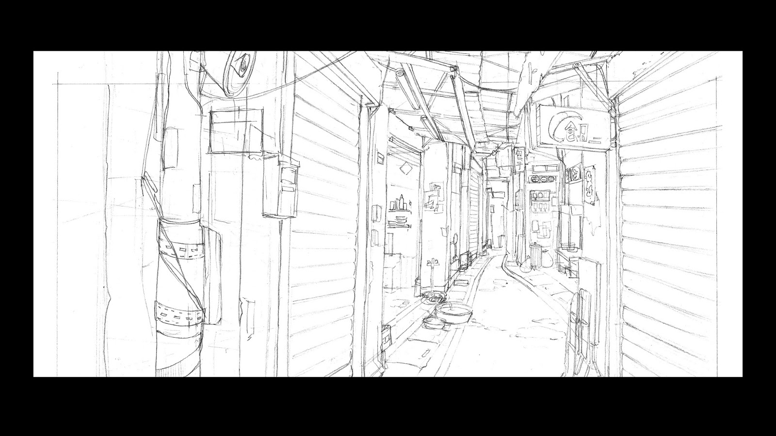 Shelly TH. Liu: Two Sides of A Coin: Alley Line drawing