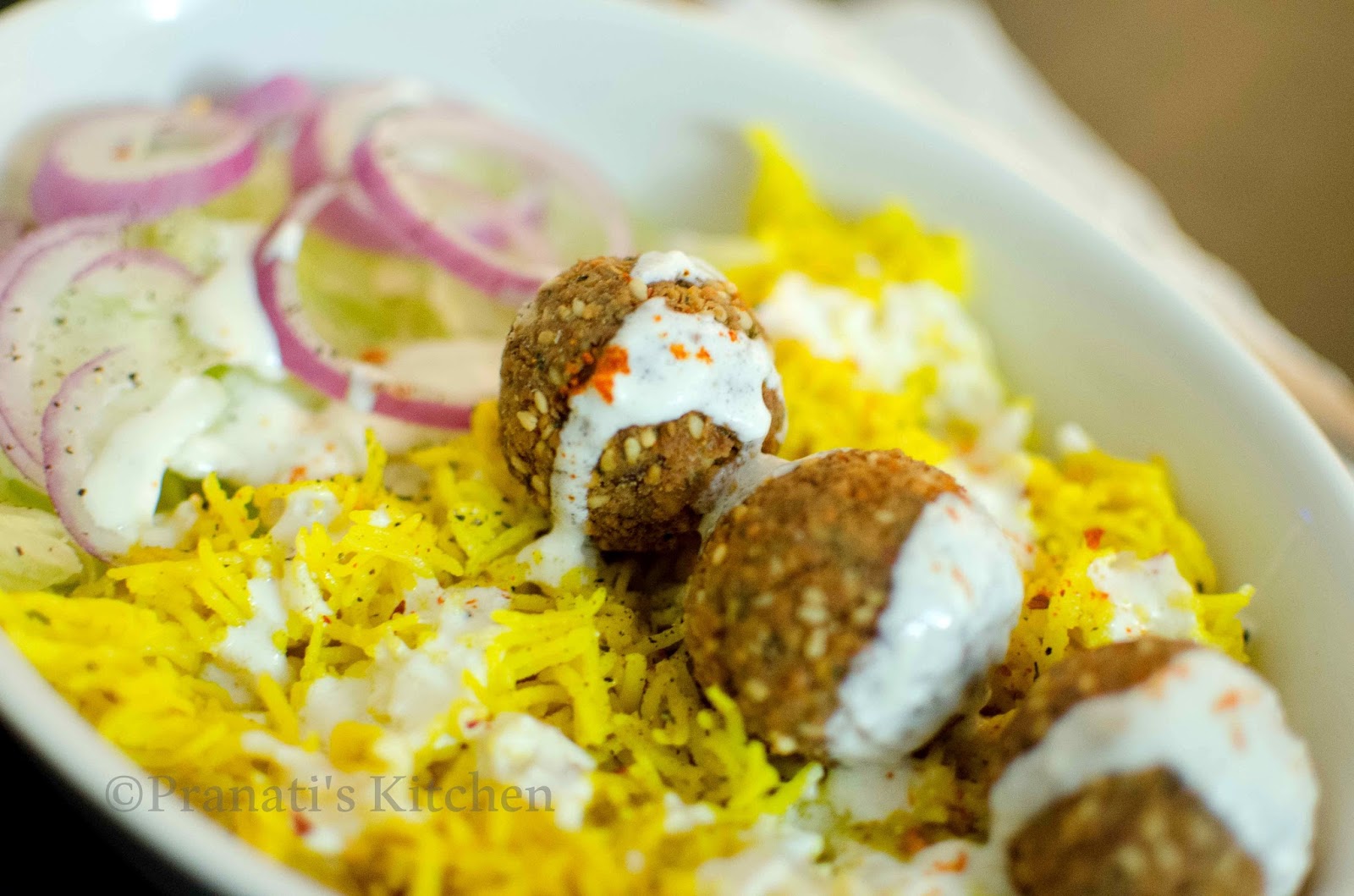 Delicious Recipes 4m Pranati's Kitchen: NYC style Falafel over rice