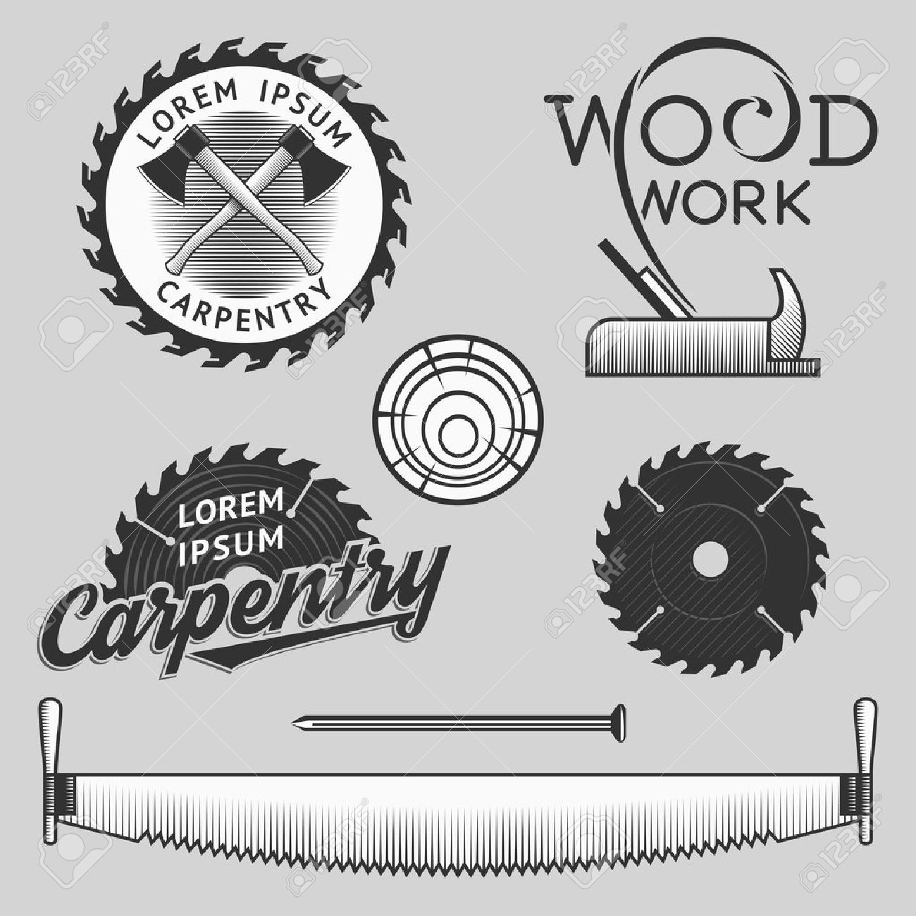Reka Karya Doors: Vintage Carpentry Logo Ideas