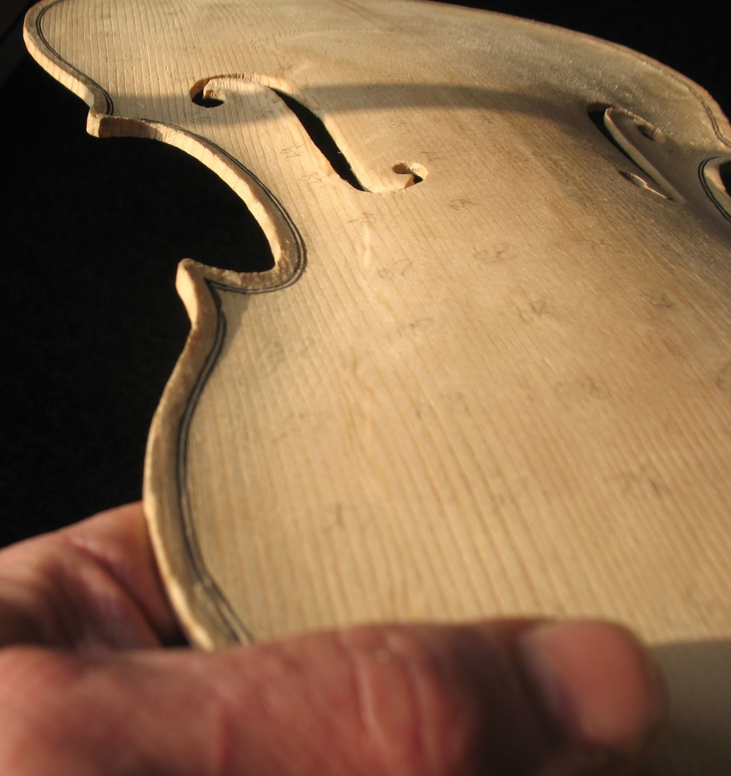 Ken's violin making: Cello Cross Arch Design