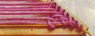 Tejidos y Telares: Punto espiga en telar triangular