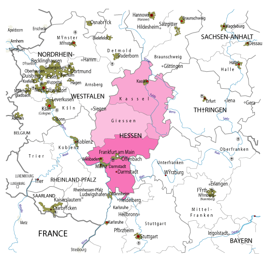 Karte der Provinz Hessen | Karte von Deutschland Stadt Regionalen Politisch