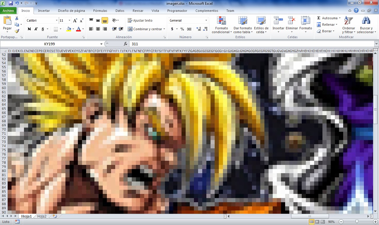 YuTubiMania: Drawing Z warriors in Excel (Dragon Ball) | Dibujando a ...