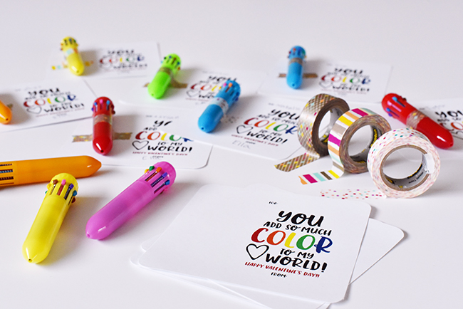 Pen + Paper Flowers: FREE | You Color My World Valentine