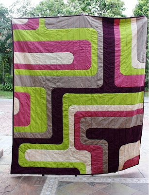 Handmade by FarahLin: Groove Quilt - Finished and Bound