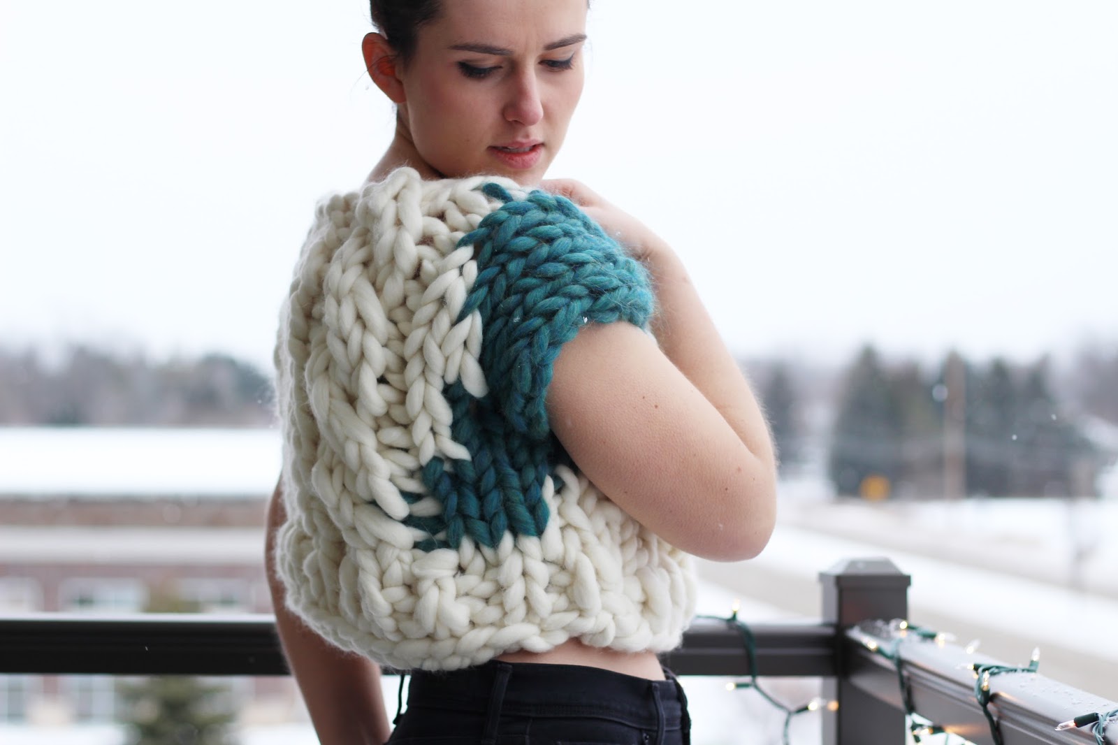 Addie Marie: Giant Knit Cabled Intarsia Sweater