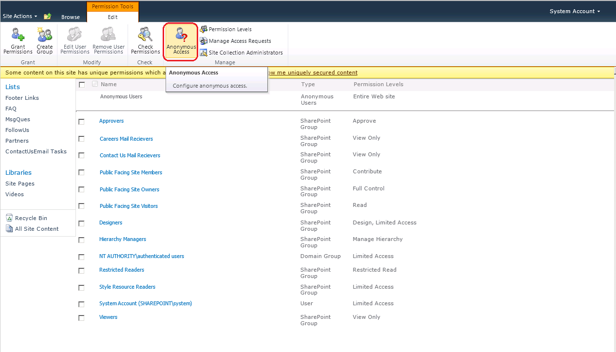SharePoint Blog: Enable Anonymous Access at Site Collection in SharePoint 2010
