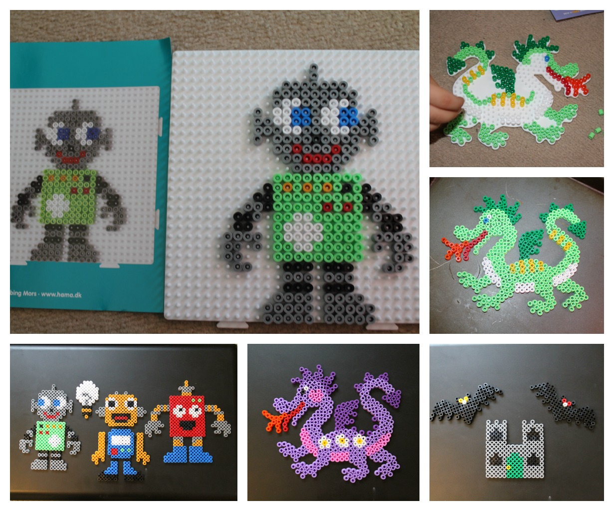 Craftaholic: Hama beads Dragon & Robots set