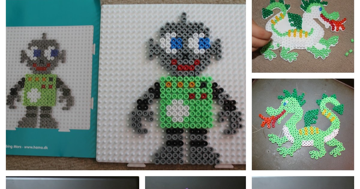 Craftaholic: Hama beads Dragon & Robots set