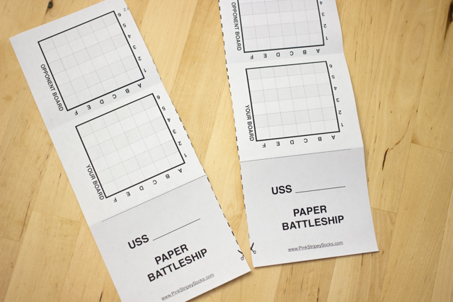 Free Printable Paper Battleship Game | Pink Stripey Socks
