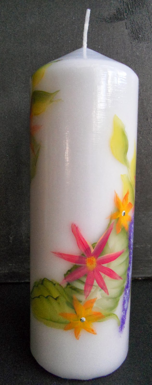 COSEPEGACORTA: VELAS PINTADAS A MANO: Flores silvestres, Hortensias y Rosas