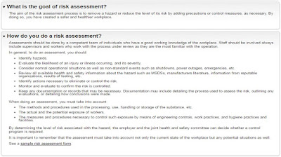 OSH The Journey: OSH Answers Fact Sheets - RISK ASSESSMENT