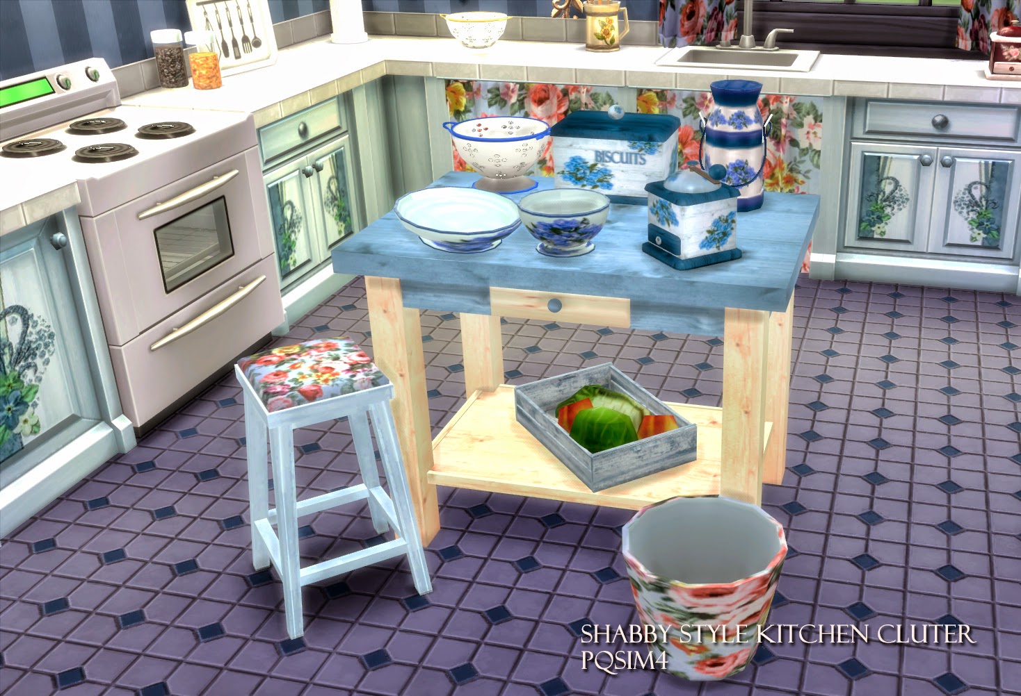 Sims 4. Shabby Style Kitchen Clutter.