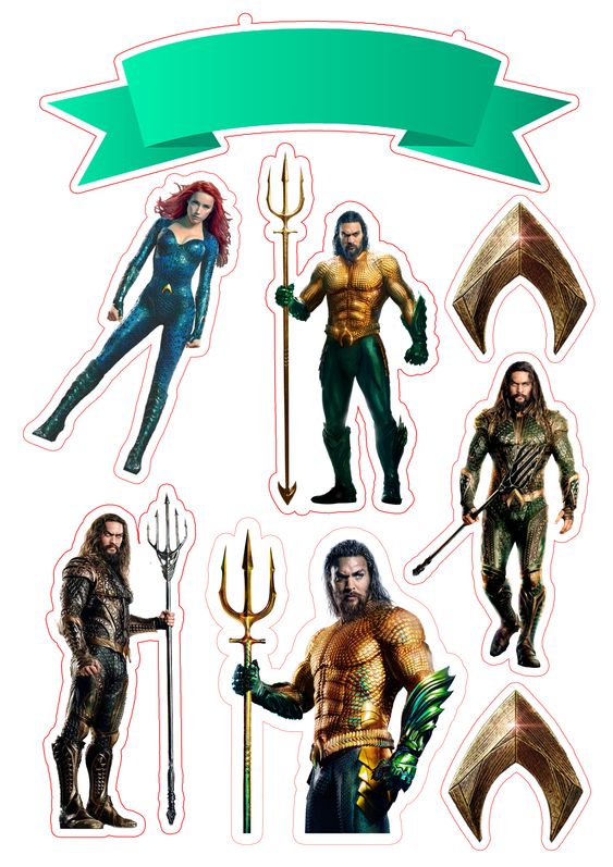 Fiesta de Aquaman: Toppers para Tartas, Tortas, Pasteles, Bizcochos o ...
