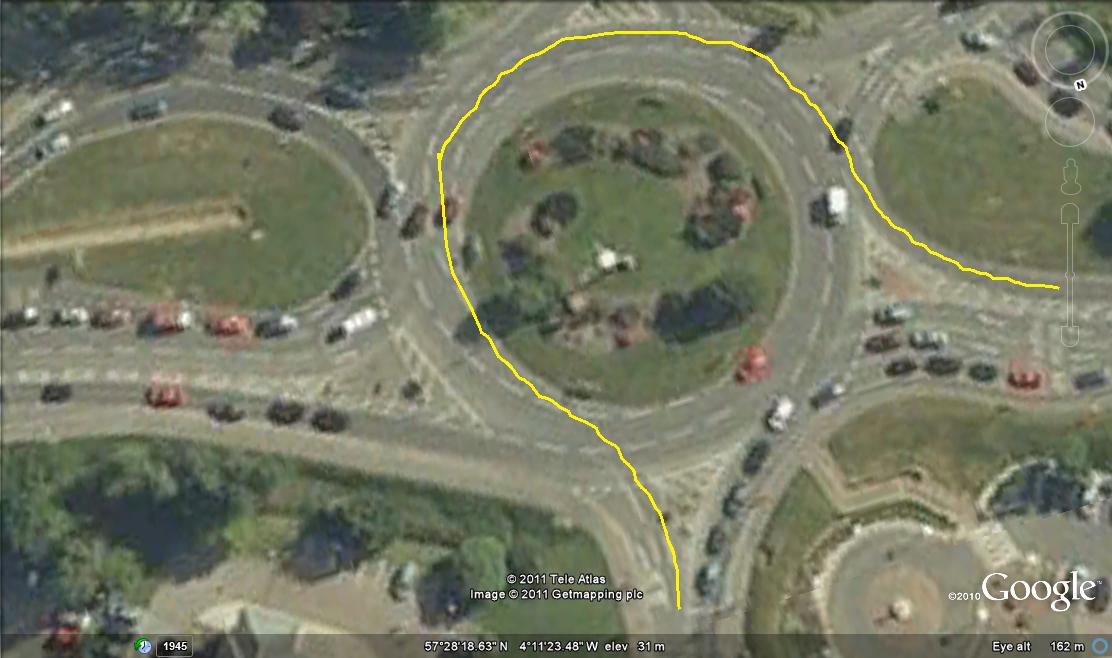 Martin's driving: You are currently approaching Inshes Roundabout. Don ...