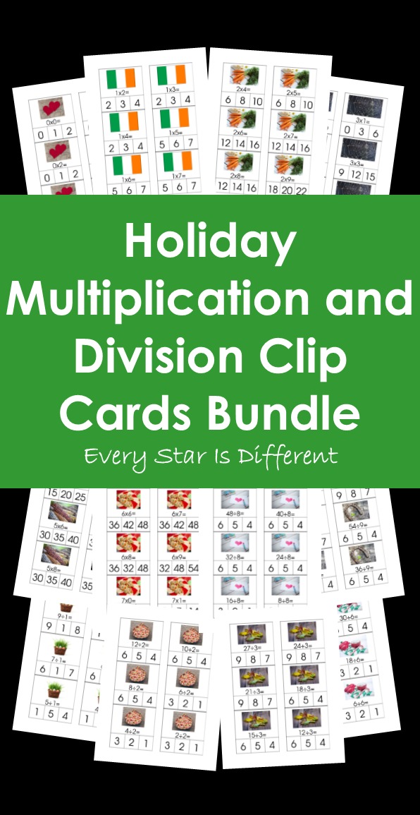 Every Star Is Different: Holiday Multiplication and Division Clip Cards ...