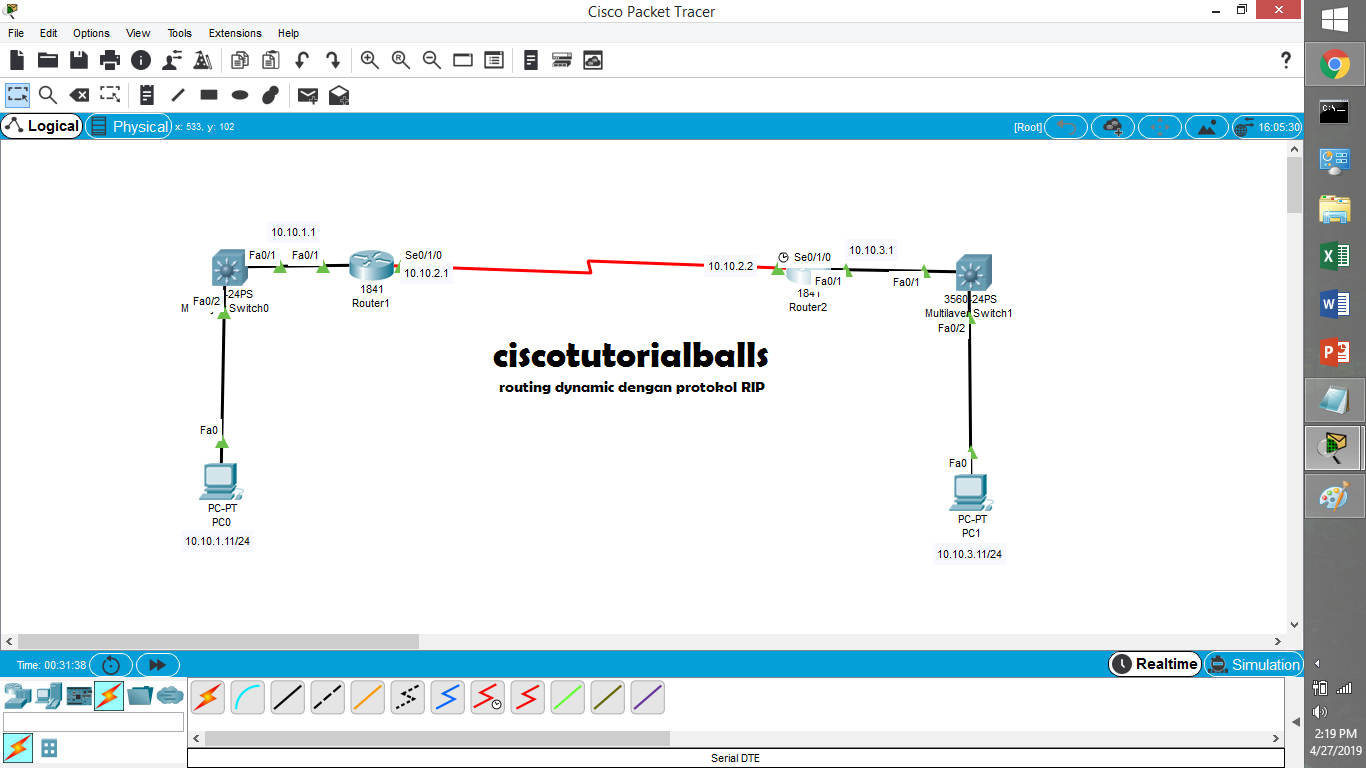 Tutorial Konfigurasi Routing Dynamic dengan protokol RIP | cisco packet ...