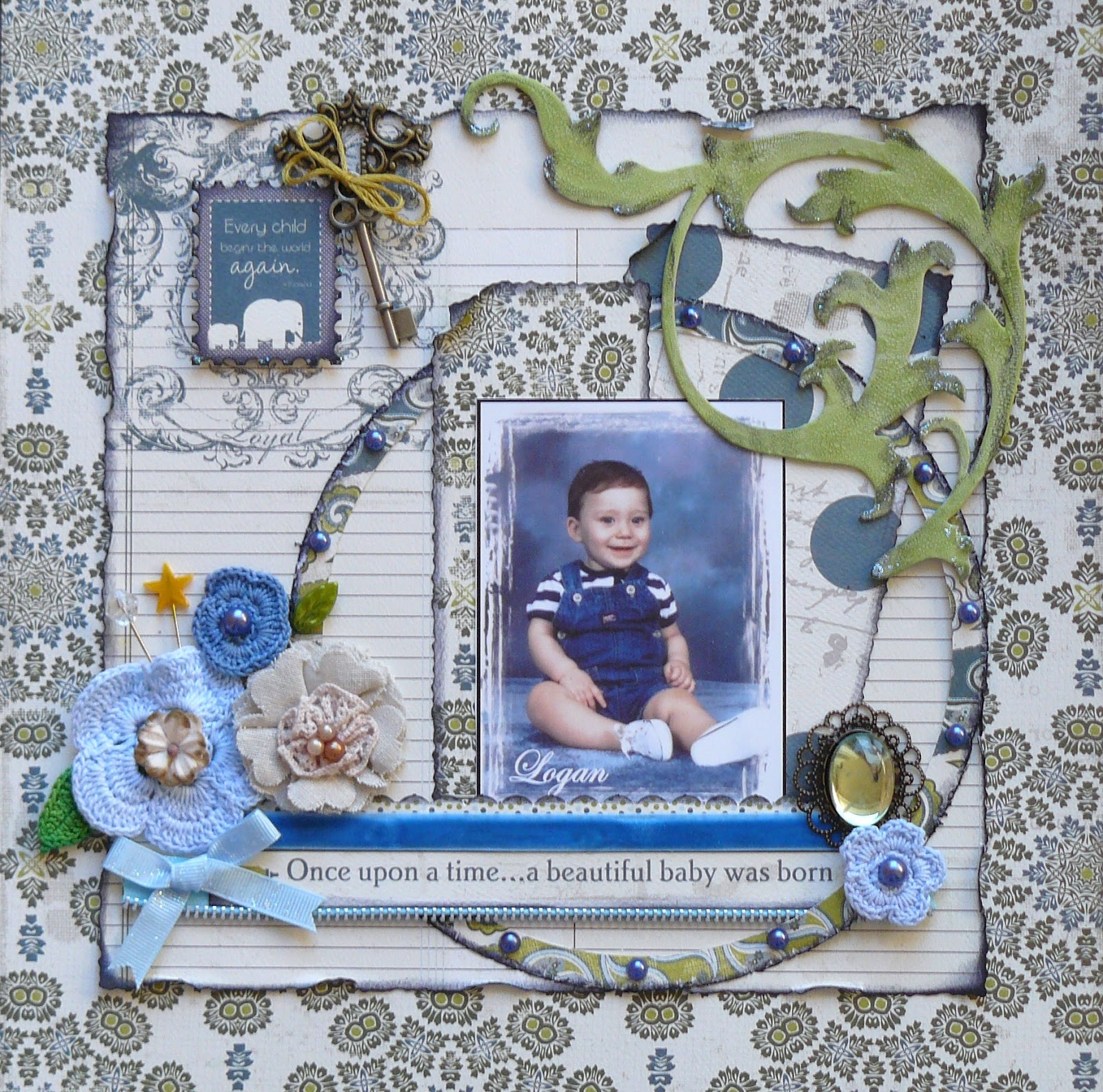 The Crafty Scrapper: Authentique Baby Boy Layout