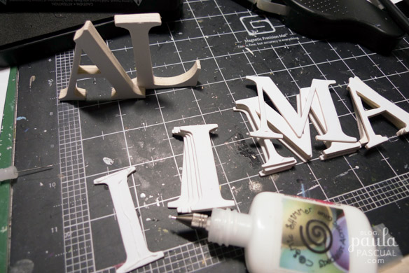 Paula Pascual: Die cut letters and a wheelbarrow to carry them!