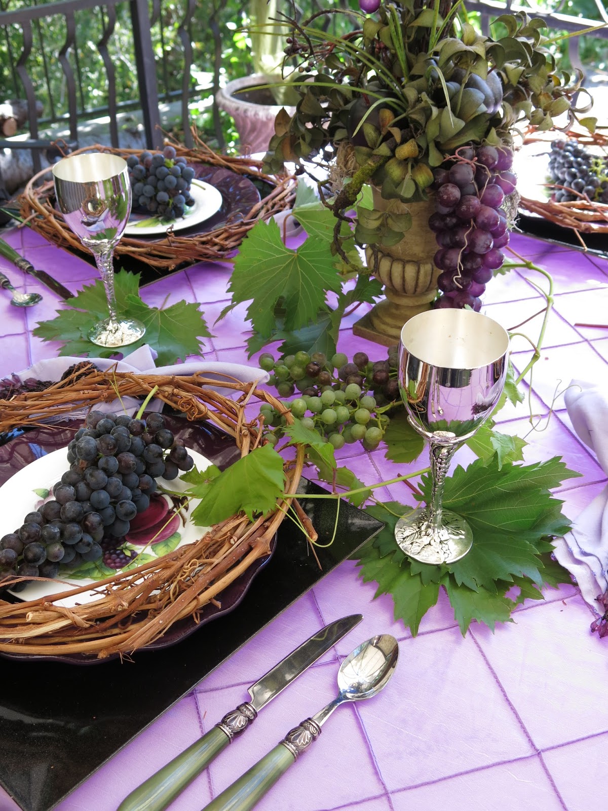 Harvest Grapes Tablescape - Purple Chocolat Home