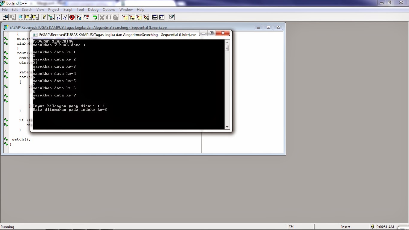 MENAMBAH PENGETAHUAN: Program Sorting, Searching dalam C++ dan Tugas Metode Greedy