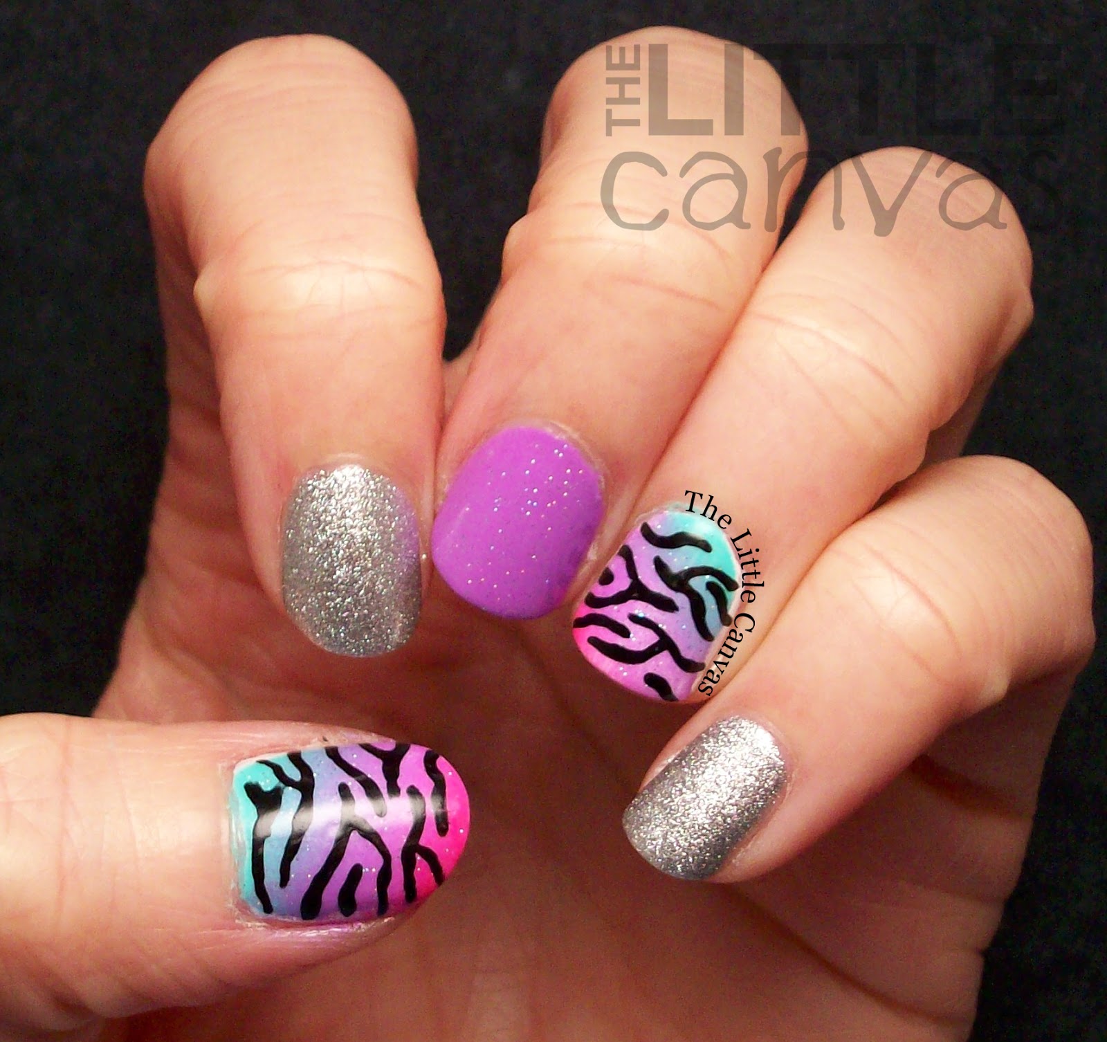 Zebra Print Nail Art