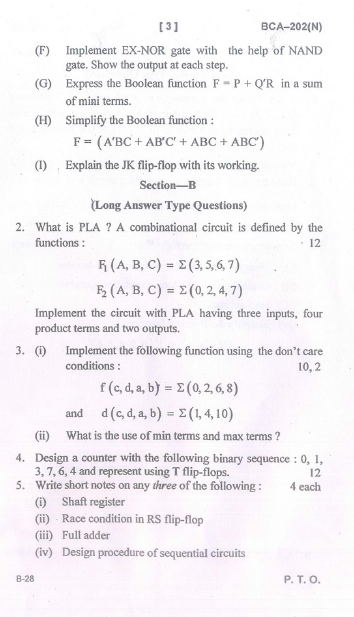 CSJM BCA Digital Electronics and Computer Organisation 2015 Question ...