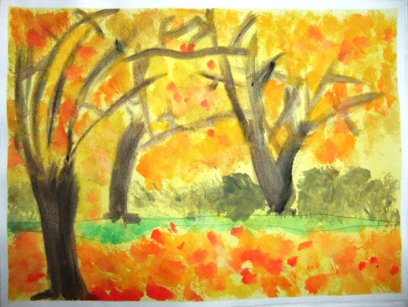 Studiamando liberamente: Acquerelli: caldi alberi autunnali