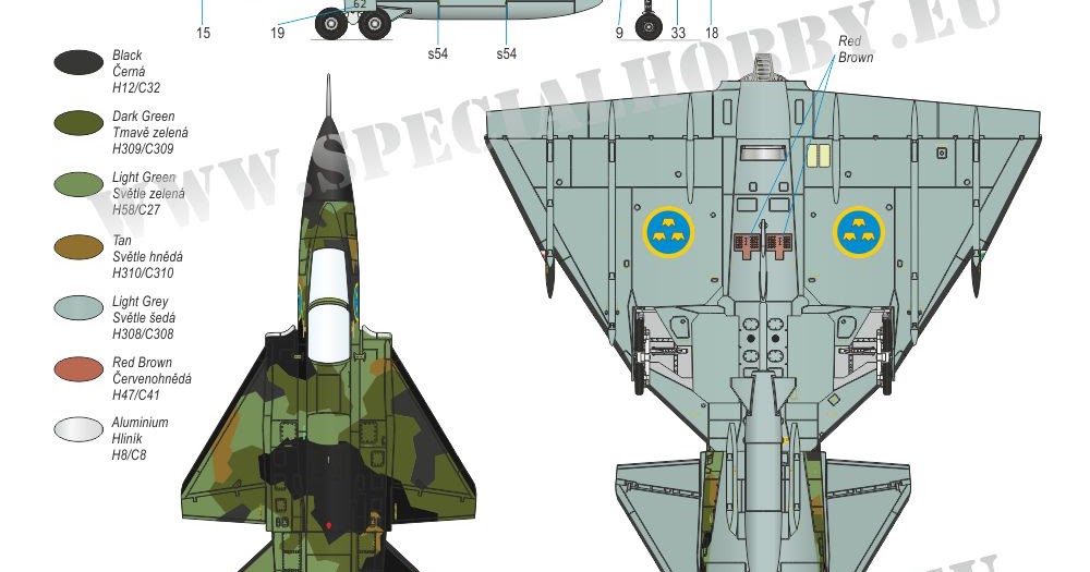 SH72411 SAAB 37 Viggen Duo Pack & Book - finished colour schemes