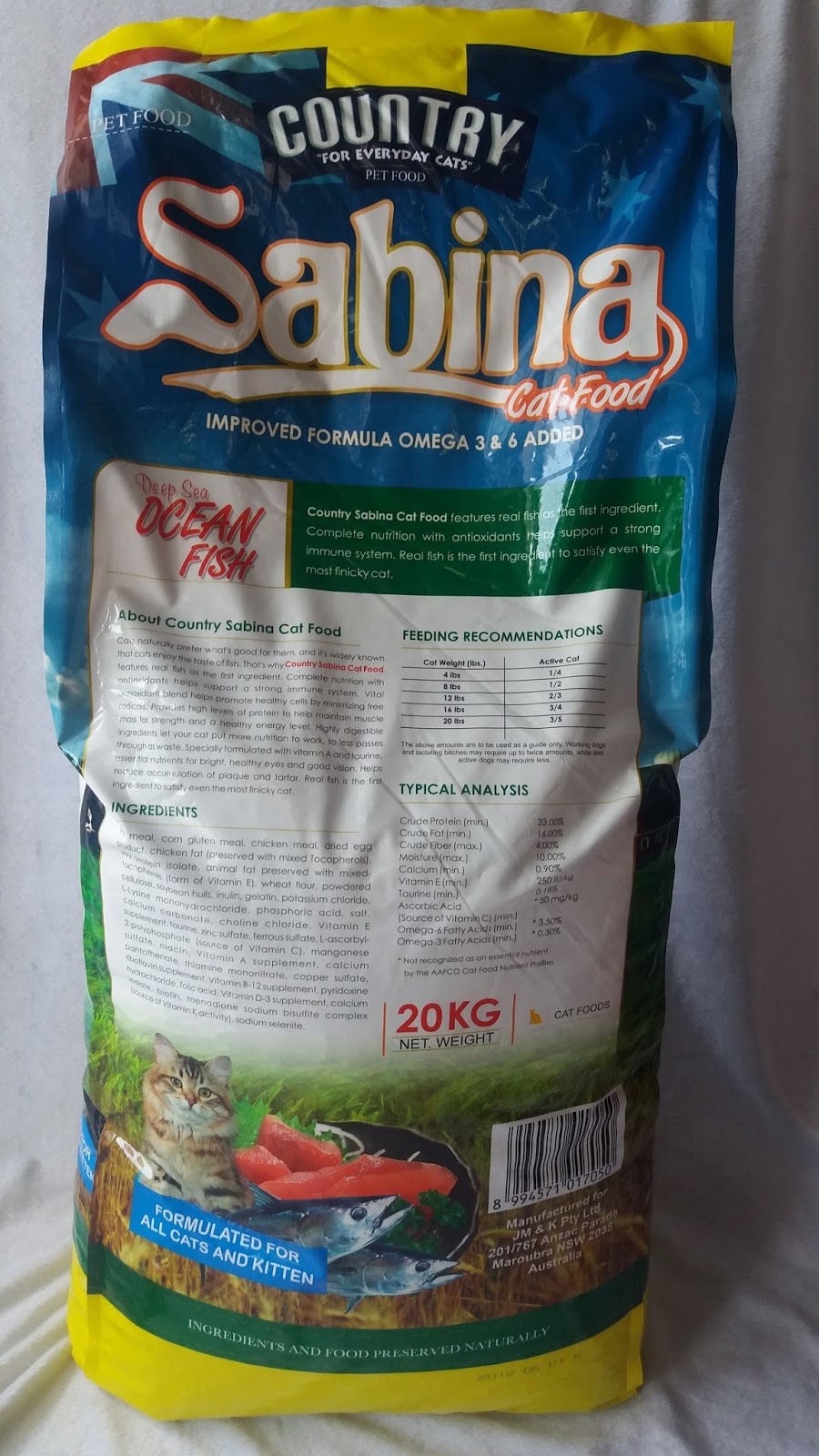 SABINA CAT FOOD 20KG ~ Rayrainbow Petshop