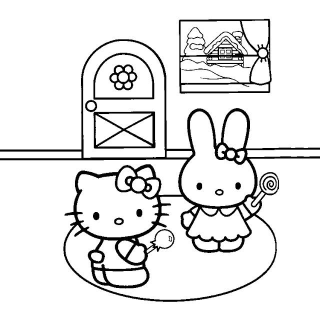 Kumpulan Mewarnai Gambar Hello Kitty - Mahir Warnai Gambar