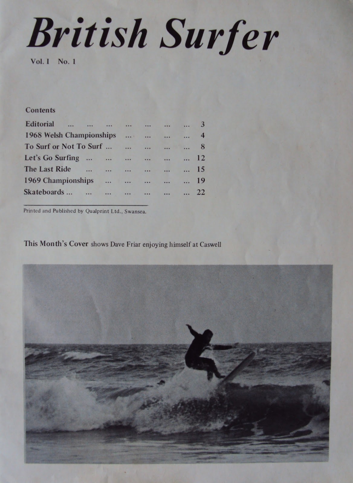 vintage surfboard collector UK: British Surfer mag no. 1