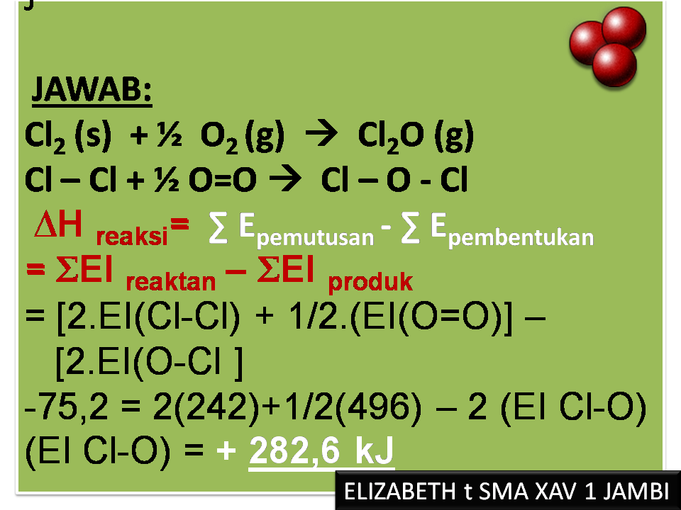 MENGHITUNG ENTALPI REAKSI DENGAN DATA ENERGI IKAT