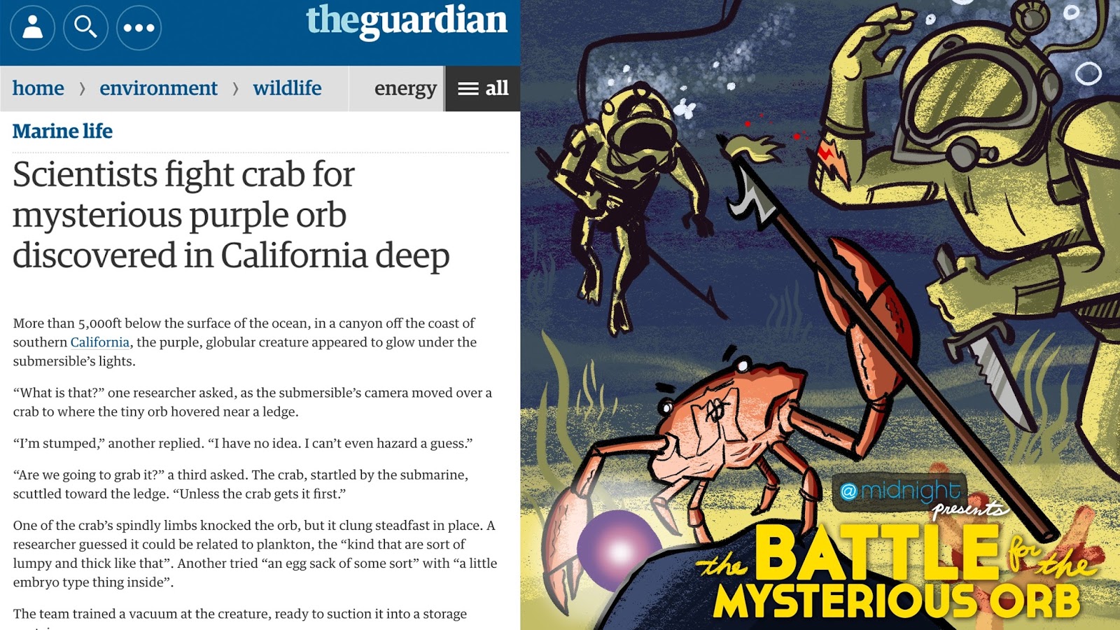 David Kantrowitz - Art Blog: @midnight - Scientists Fight Crab For ... David Kantrowitz - Art Blog: @midnight - Scientists Fight Crab For ...