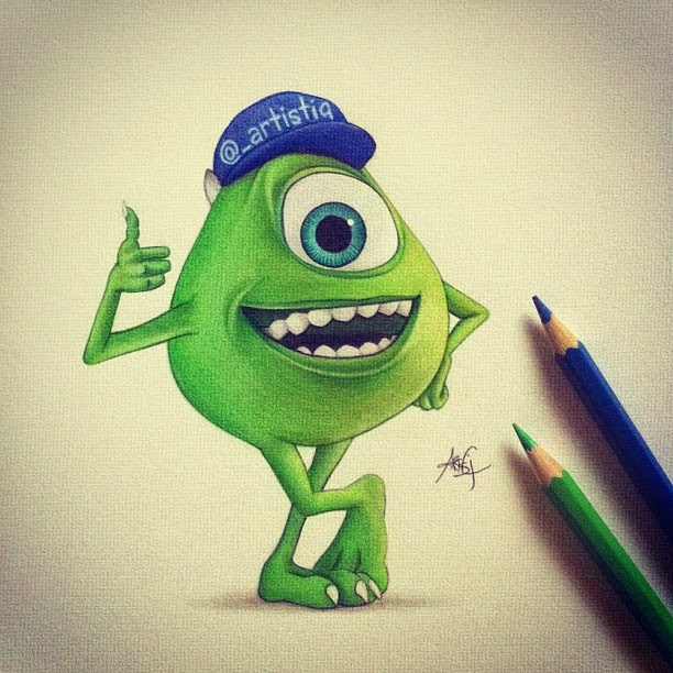 Colored Cartoon Character Drawings