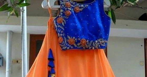 Simple Crop Top with Work Blouse - Saree Blouse Patterns