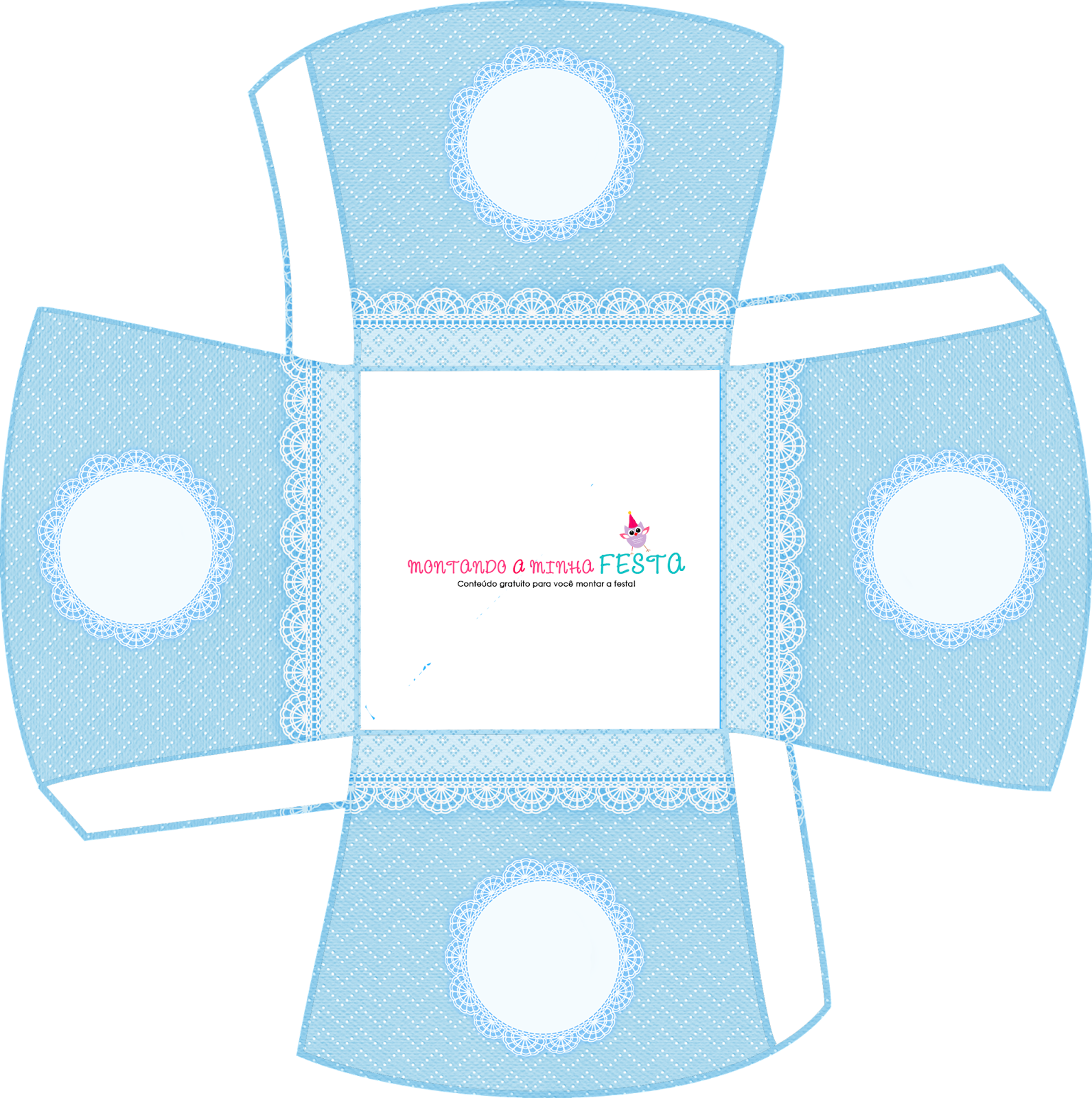 Light Blue Lace: Invitations and Free Printable Boxes. - Oh My Baby!