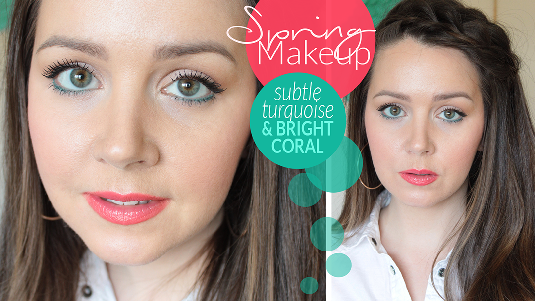 Spring Makeup Look - Subtle Turquoise with Bright Coral | The Creative ...