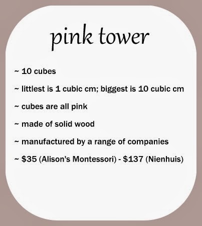itty bitty love: pink tower vs. rainbow stacking boxes