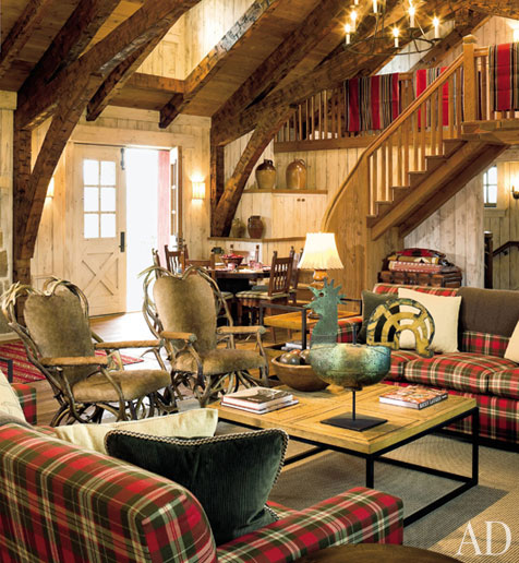 Content in a Cottage: Plaid Rooms | Architectural Digest