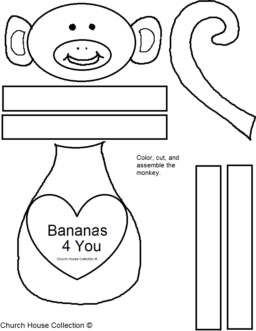 Church House Collection Blog: Bananas 4 Jesus Monkey Cutout Craft for ...