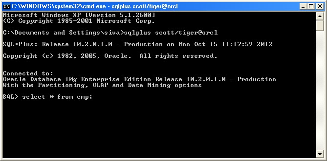 Oracle Knowledge Center Connect To Oracle From Command Prompt With Different Database