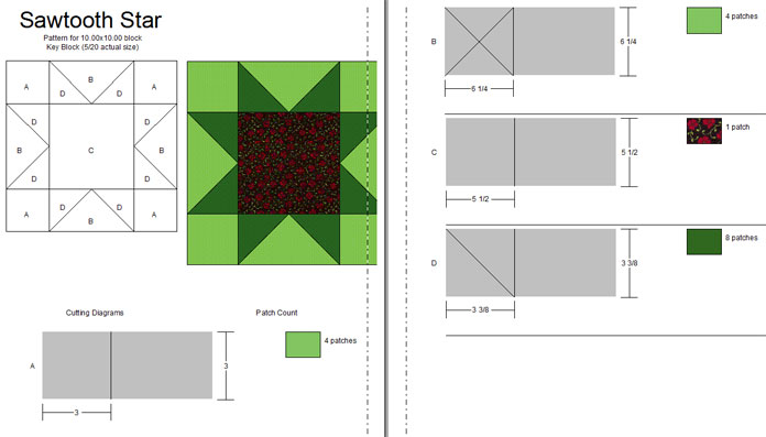 I Quilt, Therefore I Am: Quilt 52: Sawtooth Star Poppies - Quilt Design ...